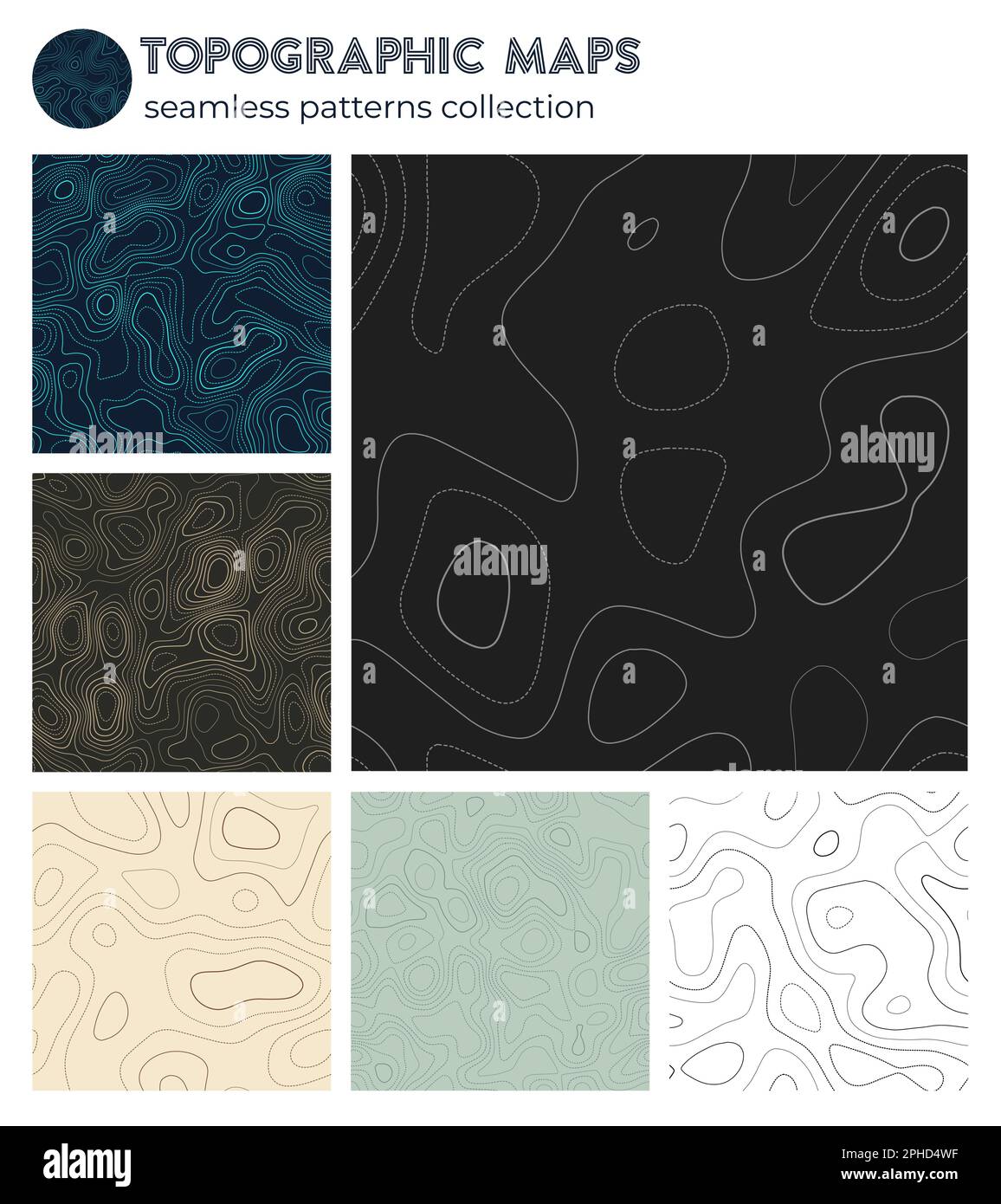 Topographic maps. Awesome isoline patterns, seamless design. Elegant ...