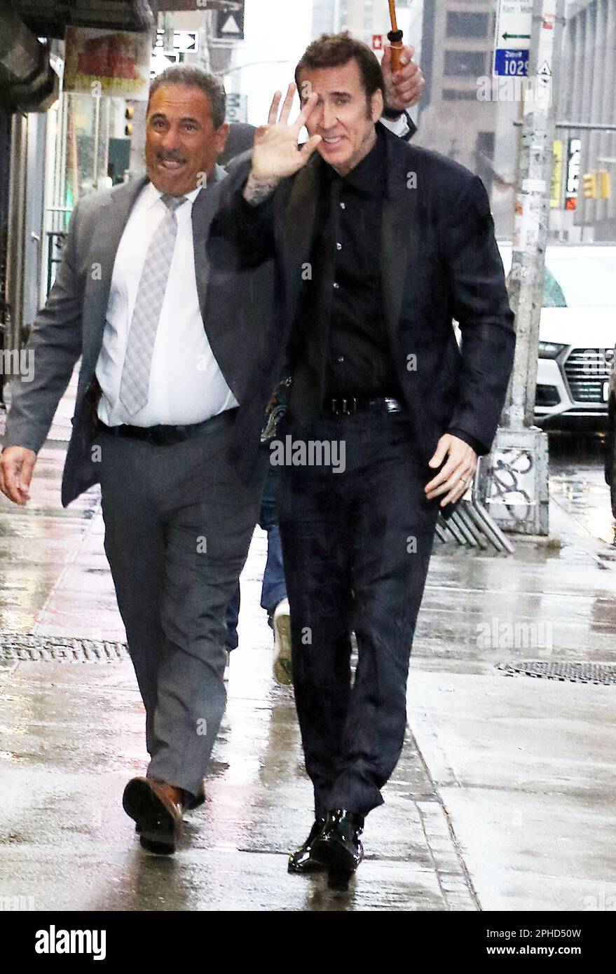 New York, NY, USA. 27th Mar, 2023. Nicolas Cage seen at The Late Show ...