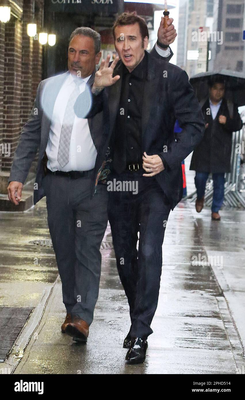 New York, NY, USA. 27th Mar, 2023. Nicolas Cage seen at The Late Show ...