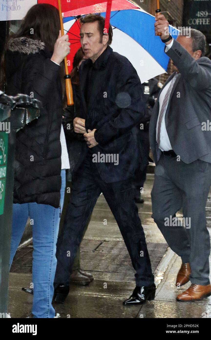 New York, NY, USA. 27th Mar, 2023. Nicolas Cage seen at The Late Show ...
