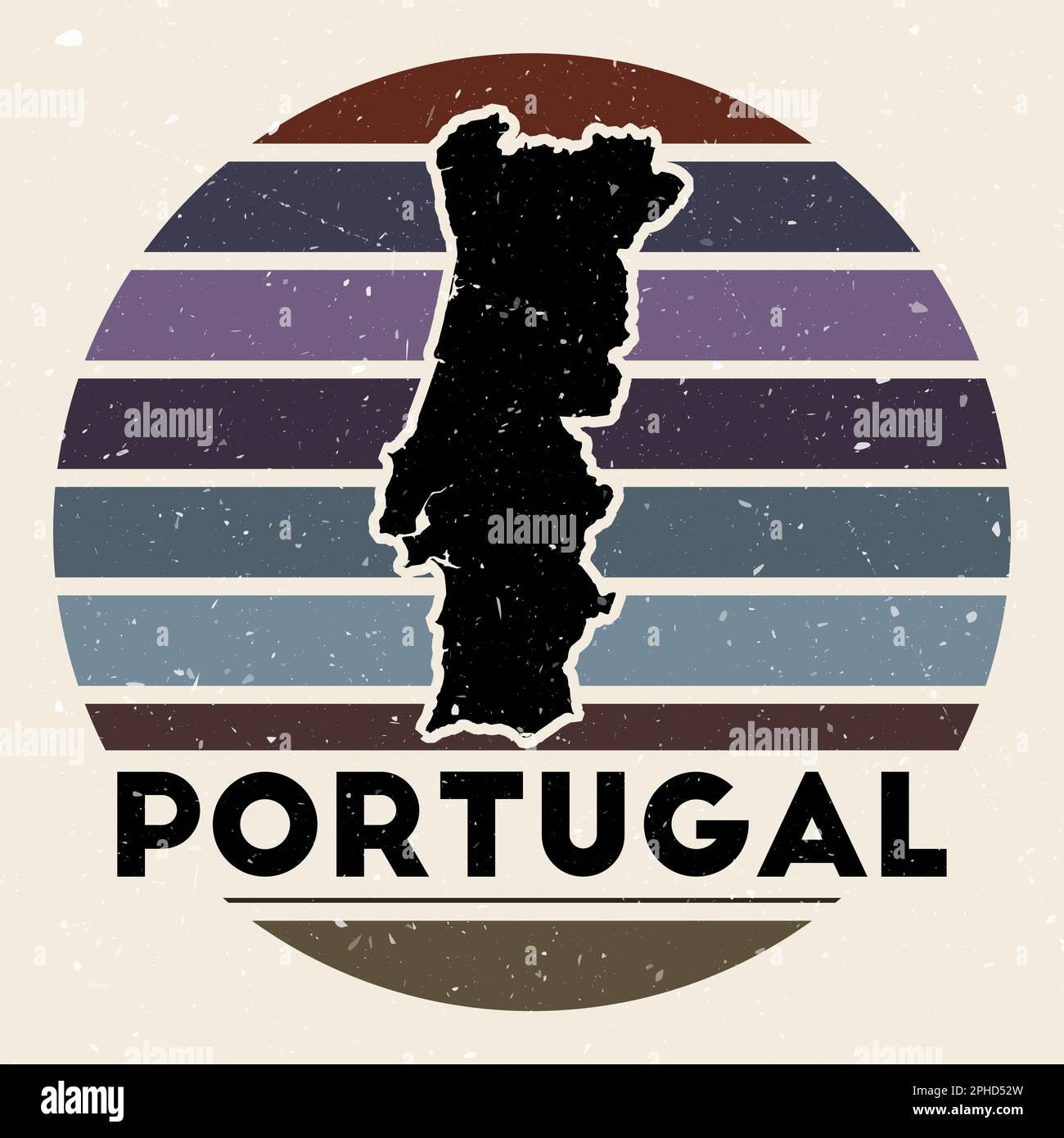 Portugal logo. Sign with the map of the country and colored stripes ...