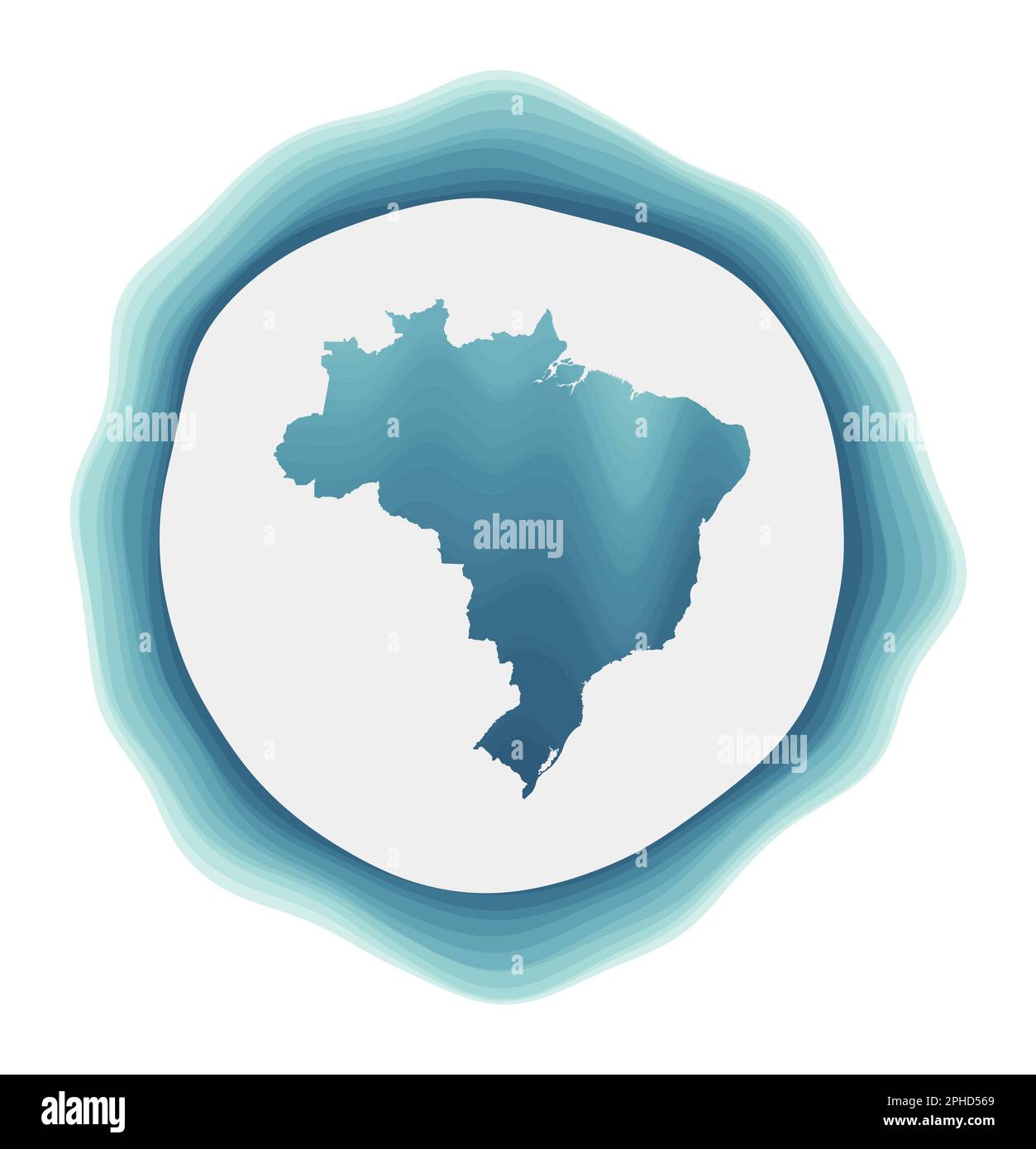 Brazil logo. Badge of the country. Layered circular sign around Brazil ...