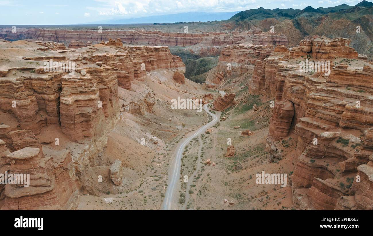 The road in the canyon gorge. View from a drone Stock Photo - Alamy