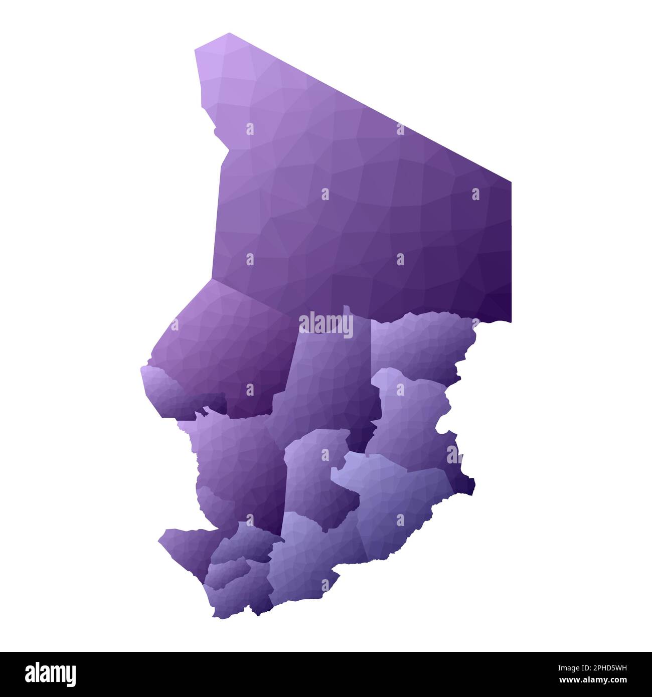Chad map. Geometric style country outline. Lovely violet vector ...