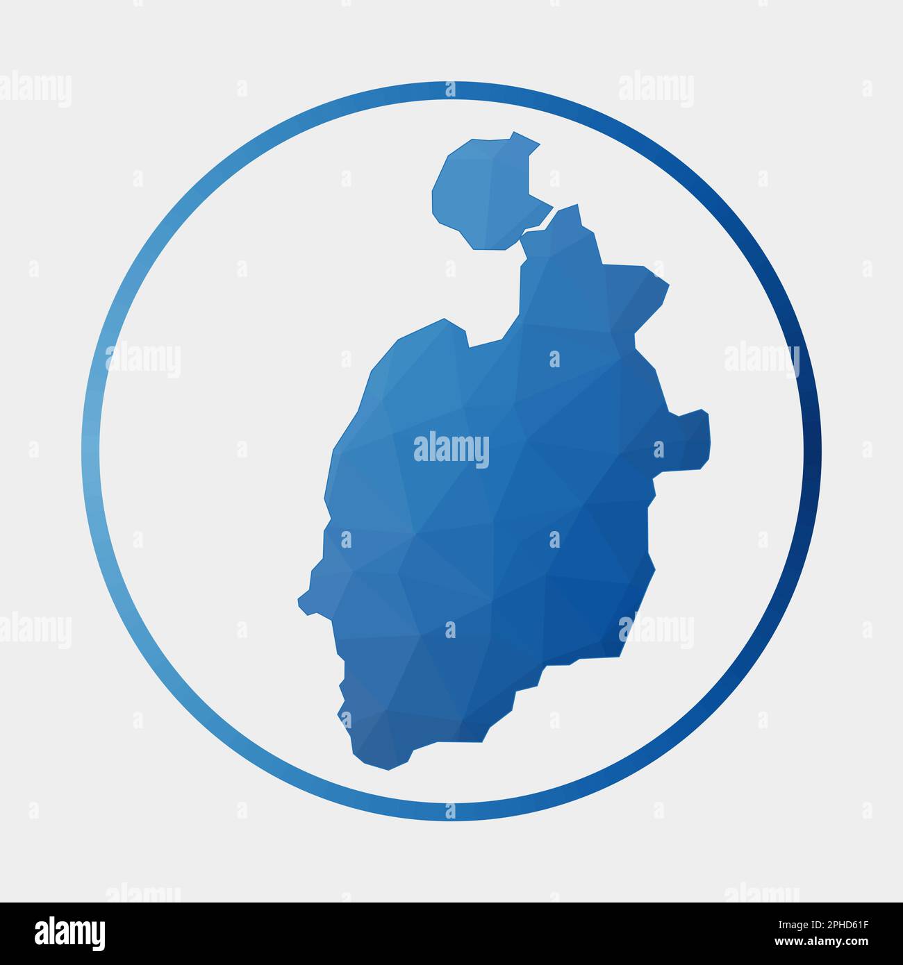 Isla de Providencia icon. Polygonal map of the island in gradient ring ...