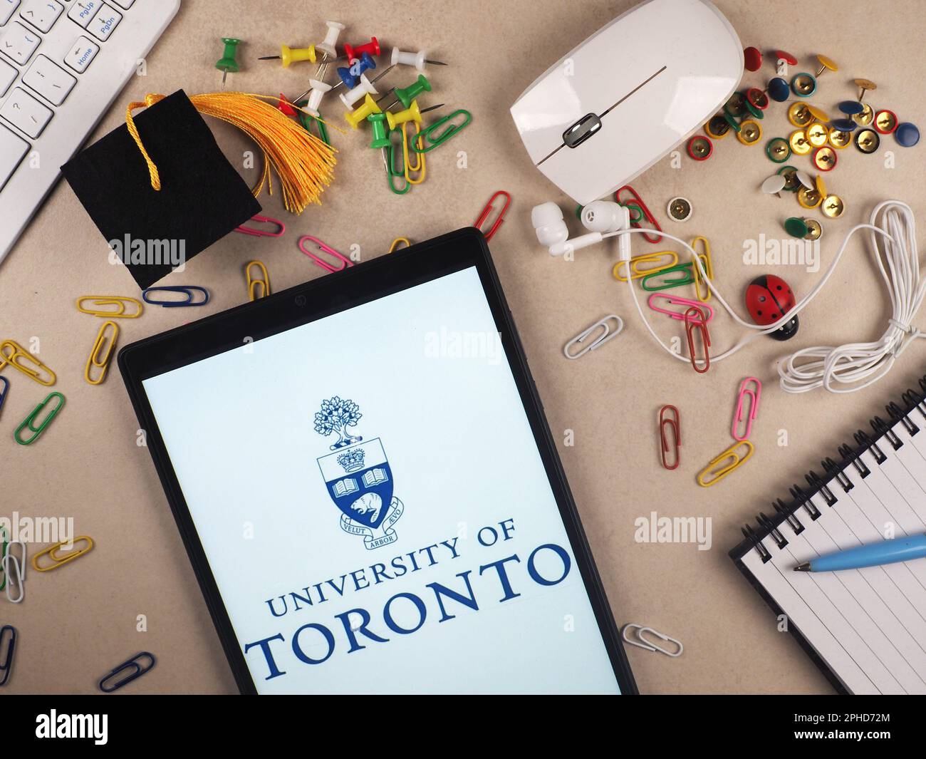 In this photo illustration, University of Toronto logo seen displayed ...