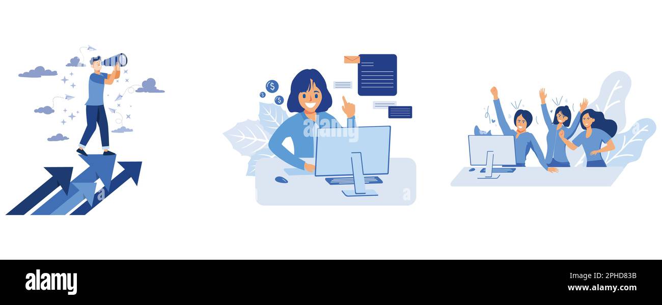 man searching for path to succes, office worker with finance and ...