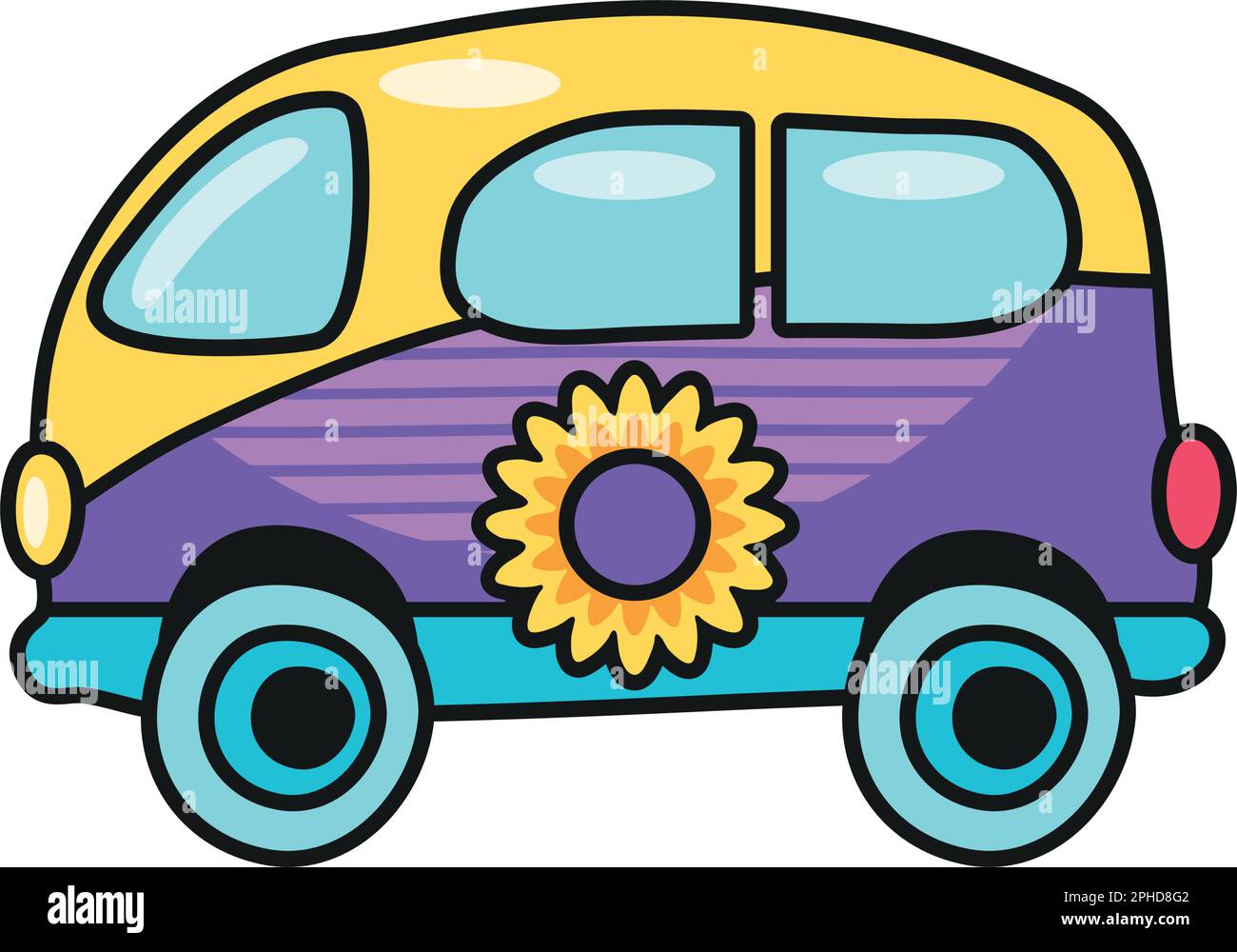 hippie van retro and nostalgic Stock Vector Image & Art - Alamy