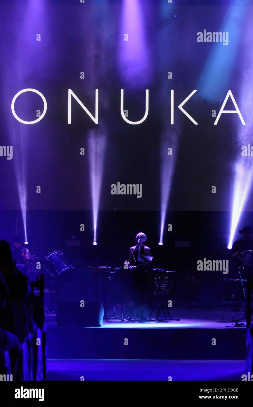 ONUKA group performs during the Independence Day of Ukraine in Odessa on the Potemkin Stairs ...