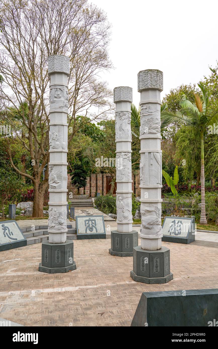 Chinese traditional sacred totem poles Stock Photo - Alamy
