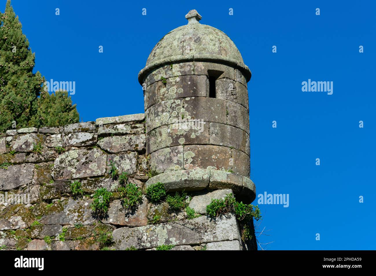 Vigo, Galicia. Spain. February 9, 2023. View of Castro Fortress tower ...