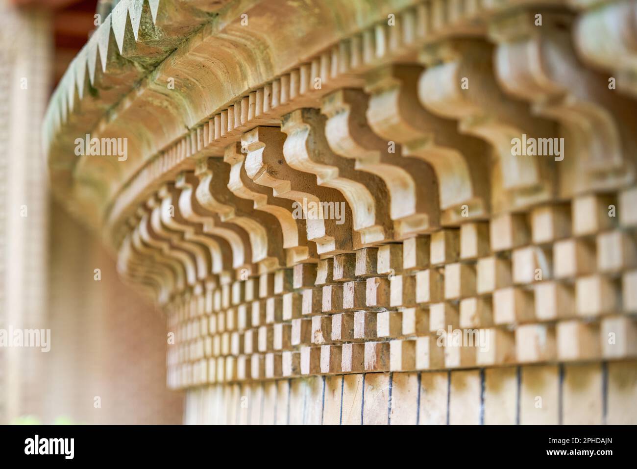 The design of the walls and eaves of buildings in Xinjiang ethnic style ...
