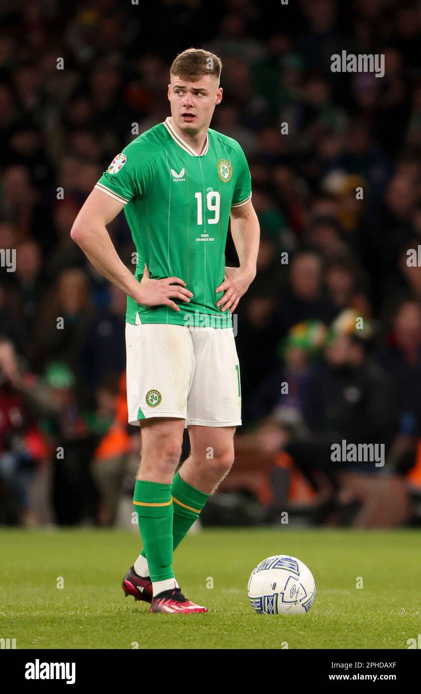 Dublin, Ireland. 27th Mar, 2023. Evan Ferguson of Ireland during the ...