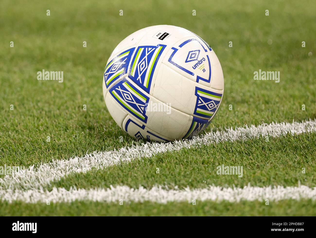 Dublin, Ireland. 27th Mar, 2023. Umbro matchball during the UEFA Euro ...
