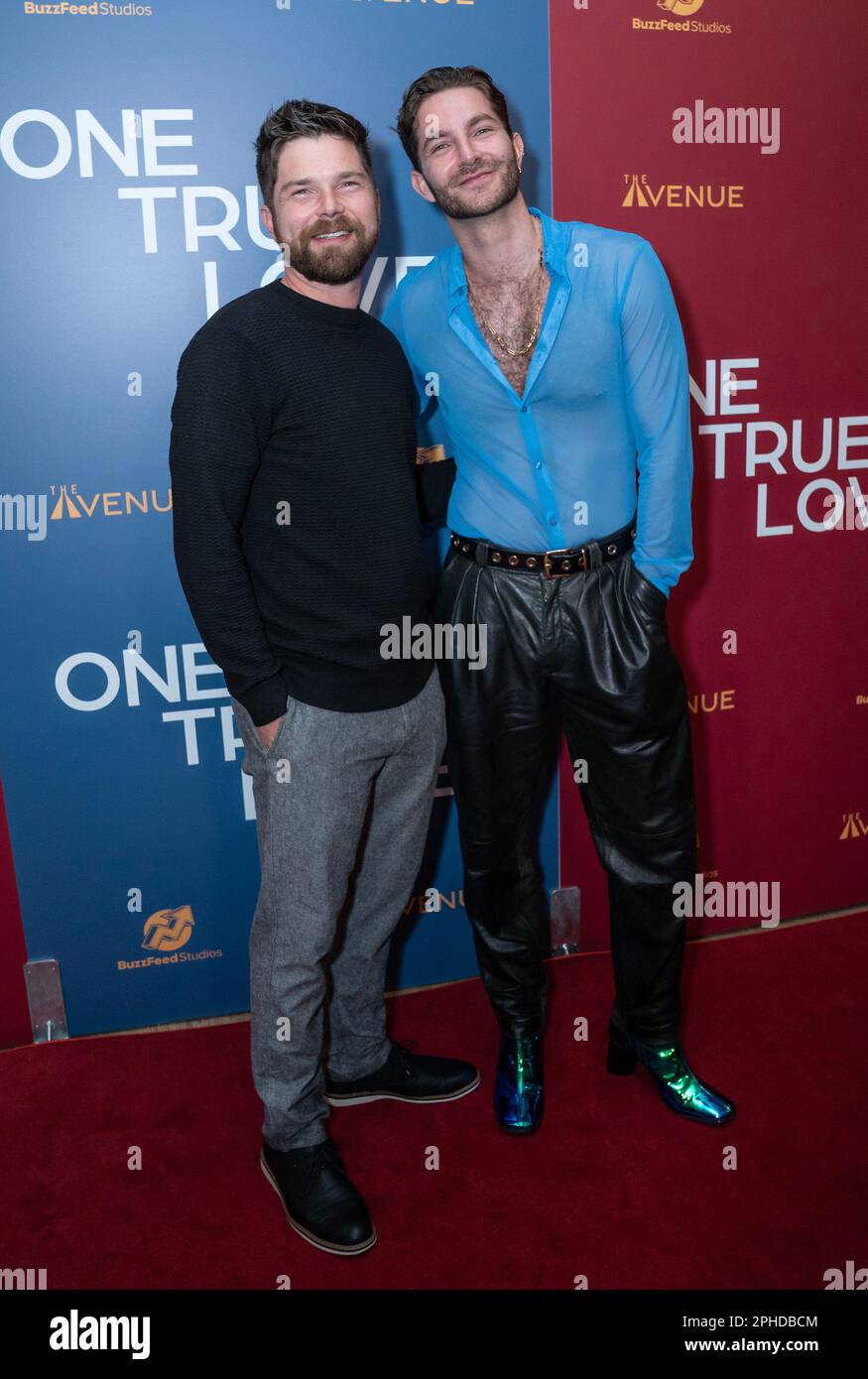 New York, USA. 27th Mar, 2023. Alex Jenkins Reid and Zachary Zane attend premiere of One True ...