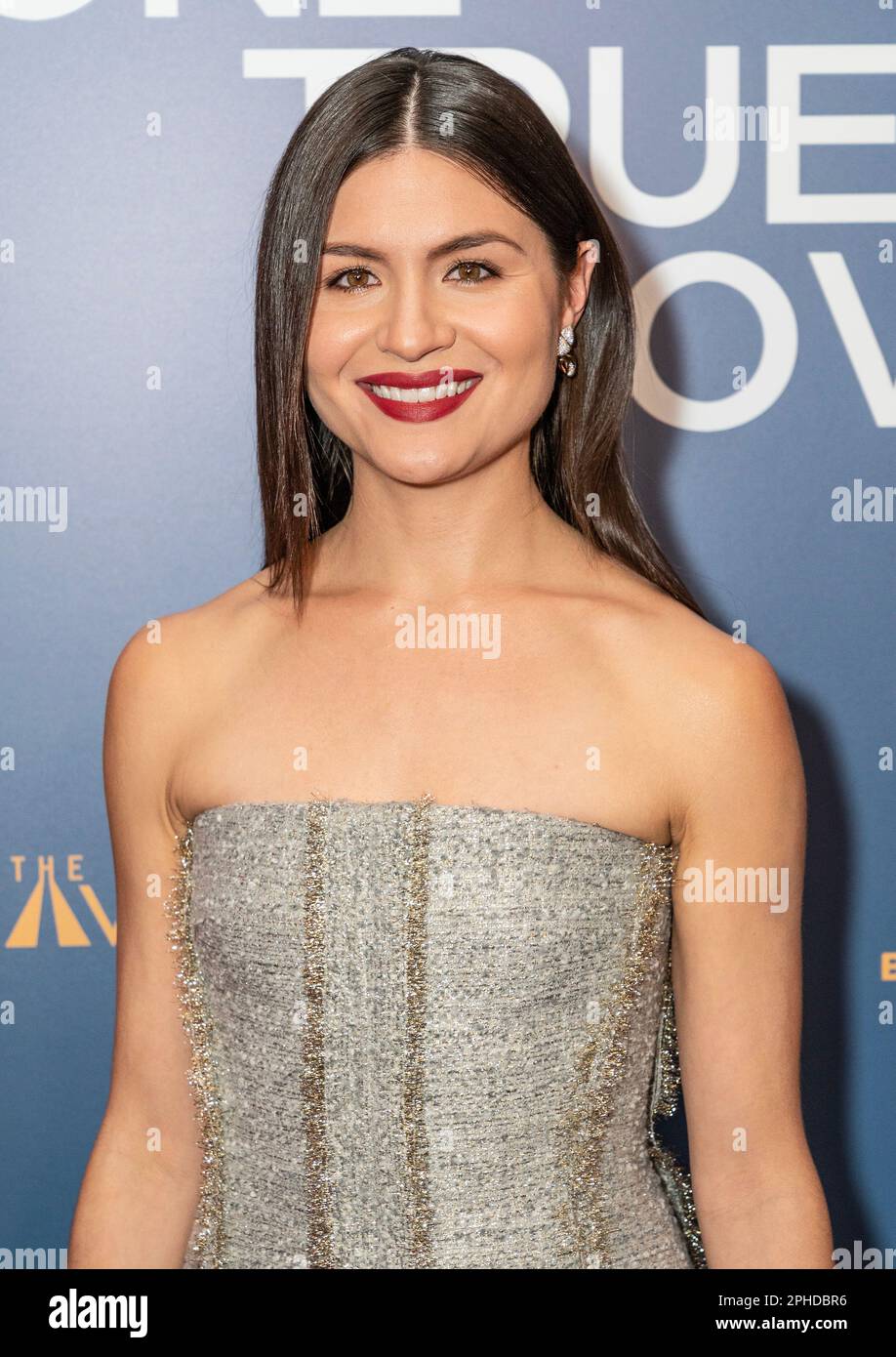 New York, USA. 27th Mar, 2023. Phillipa Soo wearing dress by Bibhu Mohapatra attends premiere of ...