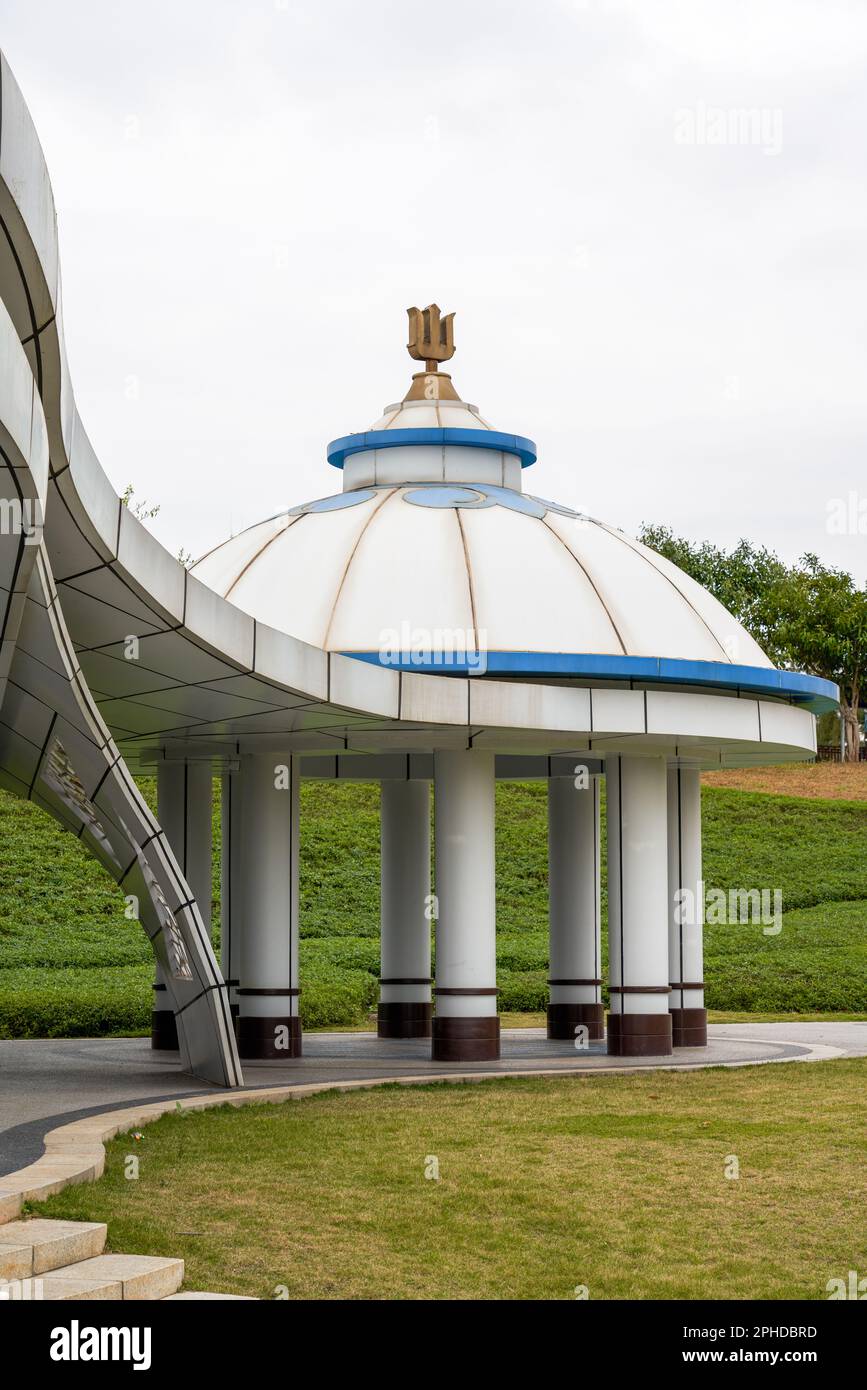 Mongolian grassland style gazebo building Stock Photo - Alamy
