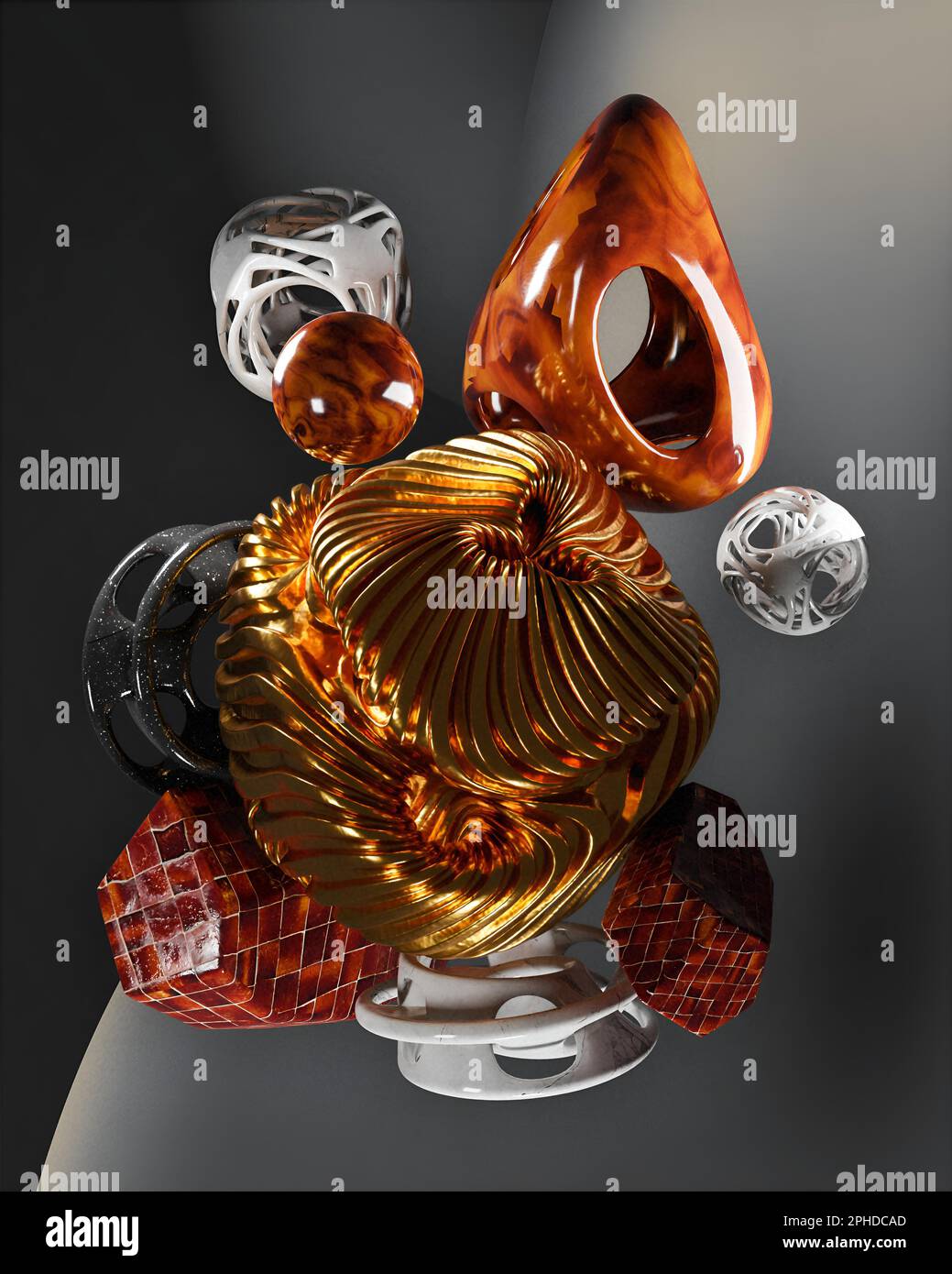 Abstract illustration , 3d geometric concept, render of forms and ...