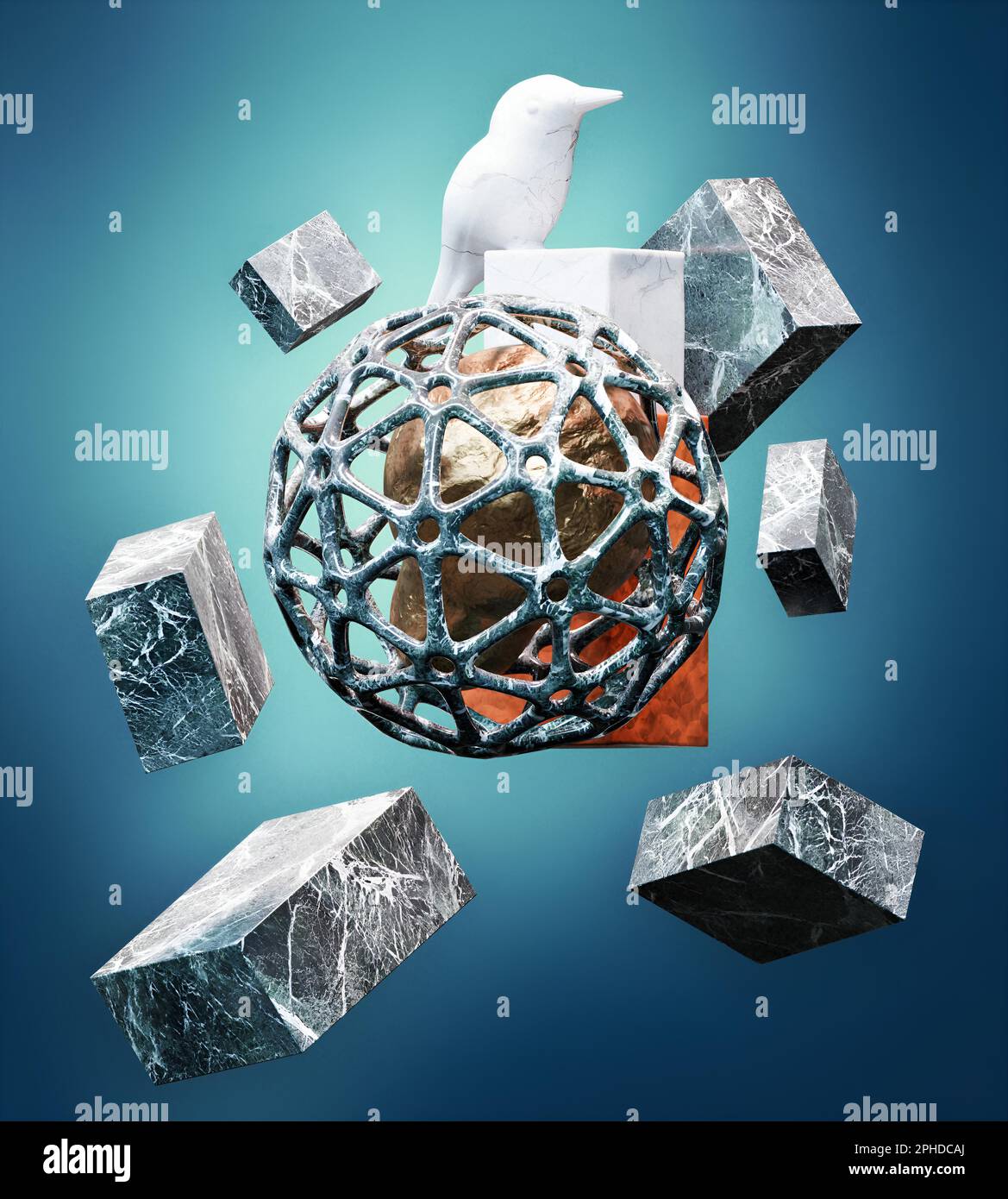 Abstract illustration , 3d geometric concept, render of forms and ...