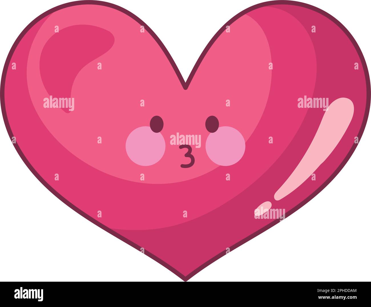 Romantic cartoon heart kawaii Stock Vector Image & Art - Alamy