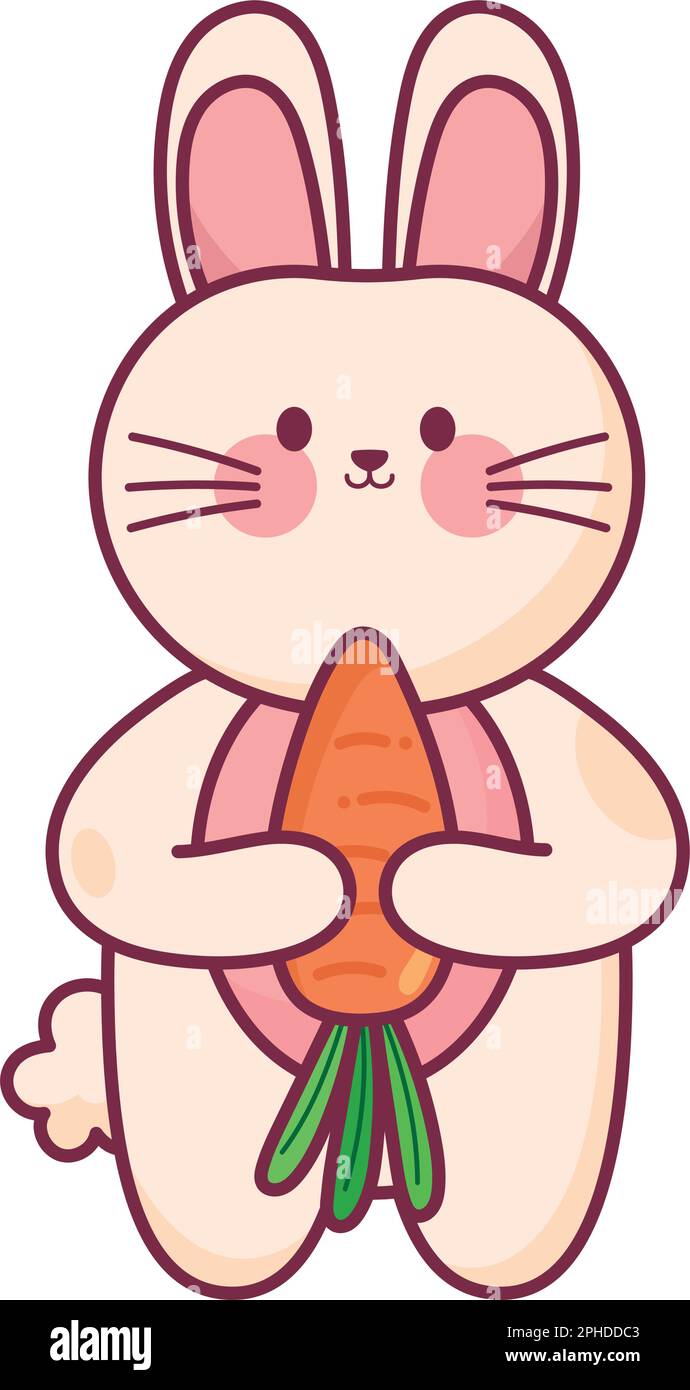Cheerful rabbit love carrots Stock Vector Image & Art - Alamy