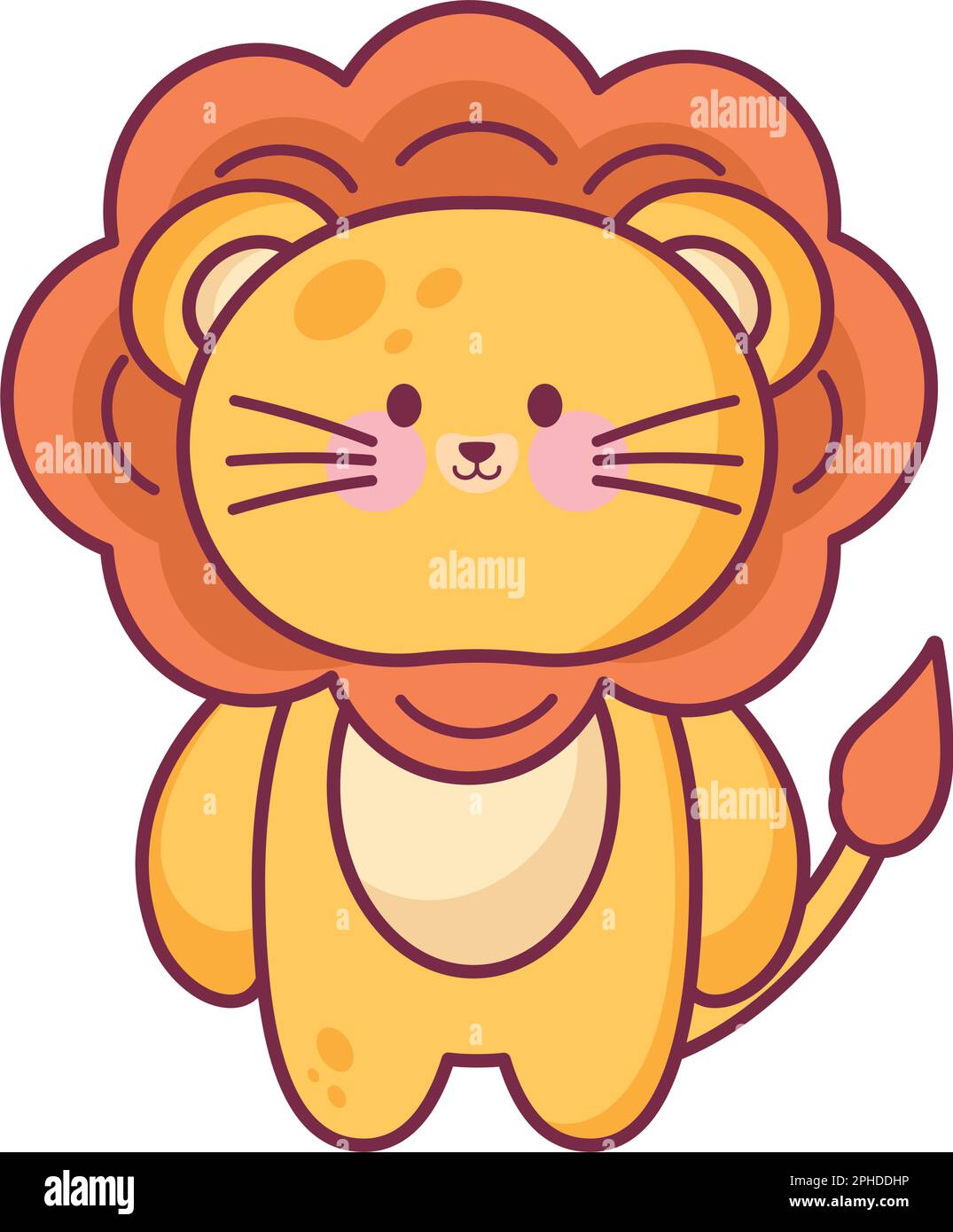 Cute lion kawaii Stock Vector Image & Art - Alamy