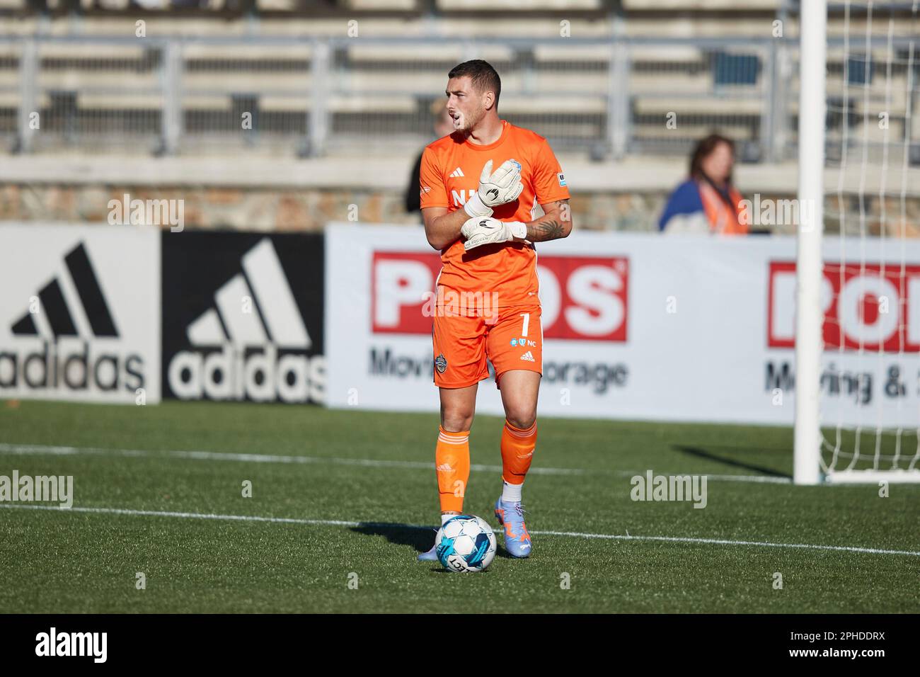 Austin Pack (1) of the Charlotte Independence controls the ball during ...