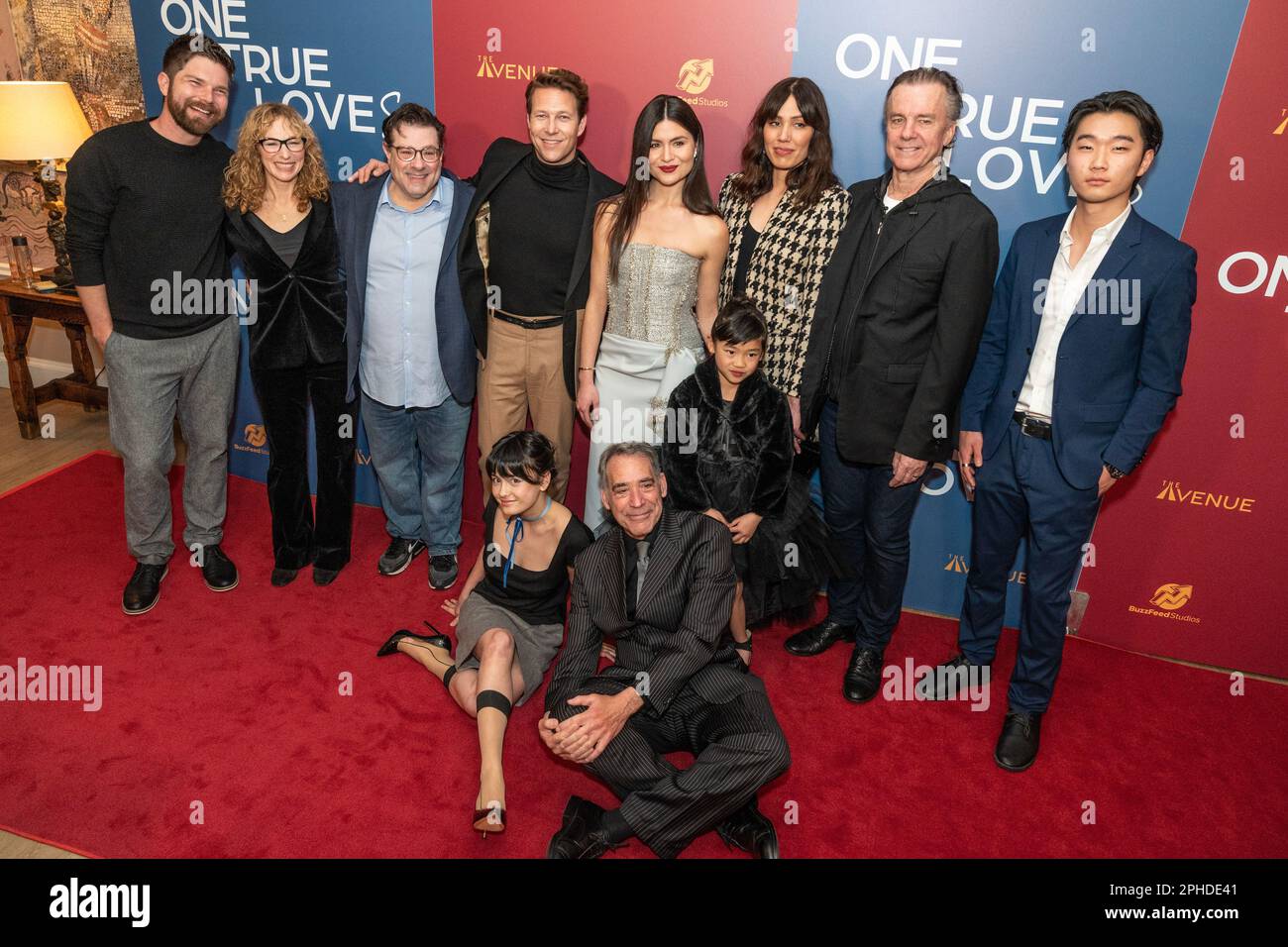 Standing: Alex Jenkins Reid, Sarah Finn, Andy Fickman, Luke Bracey, Phillipa Soo, Oceana ...