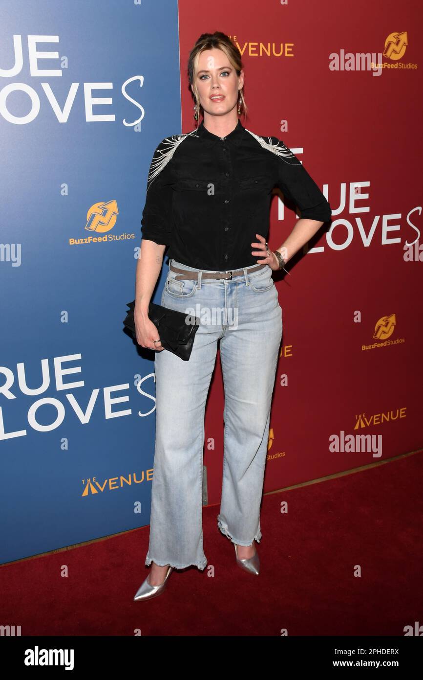 New York, USA. 27th Mar, 2023. Abigail Hawk attends the 'One True Loves' film premiere at the ...