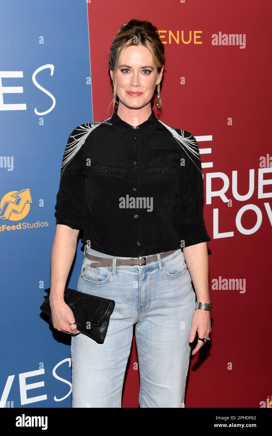 New York, USA. 27th Mar, 2023. Abigail Hawk attends the 'One True Loves' film premiere at the ...