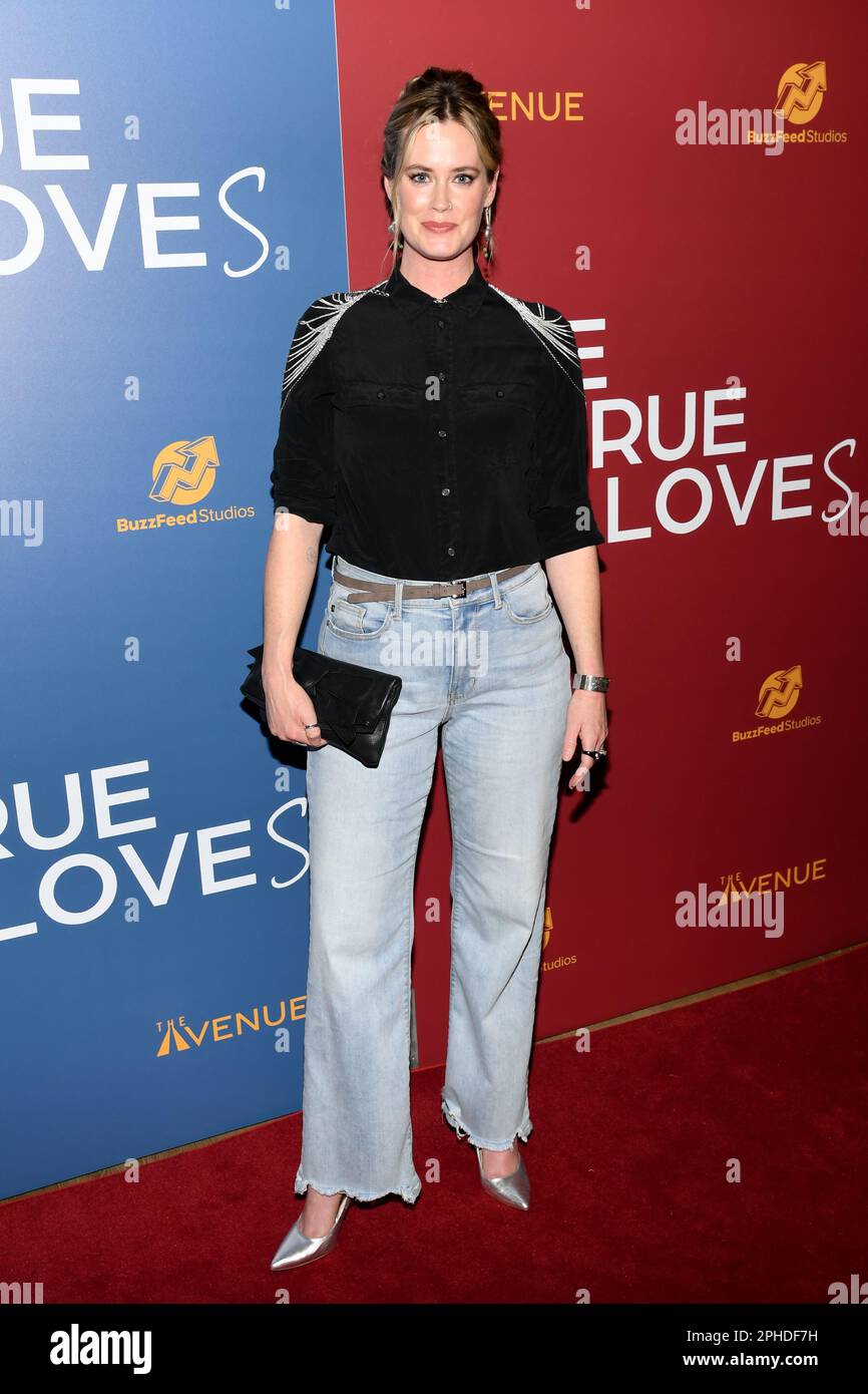 New York, USA. 27th Mar, 2023. Abigail Hawk attends the 'One True Loves' film premiere at the ...