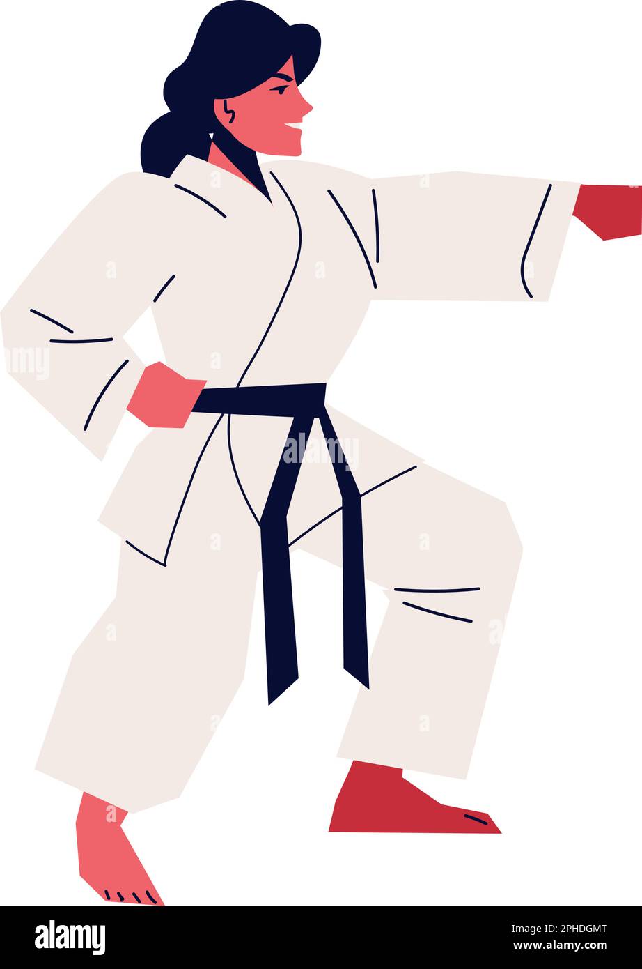 Karate girl kick Stock Vector Images - Alamy