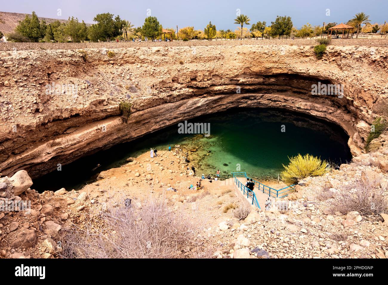 Bimmah sinkhole in Hawiyyat Najm Park, Dibab, Oman Stock Photo - Alamy