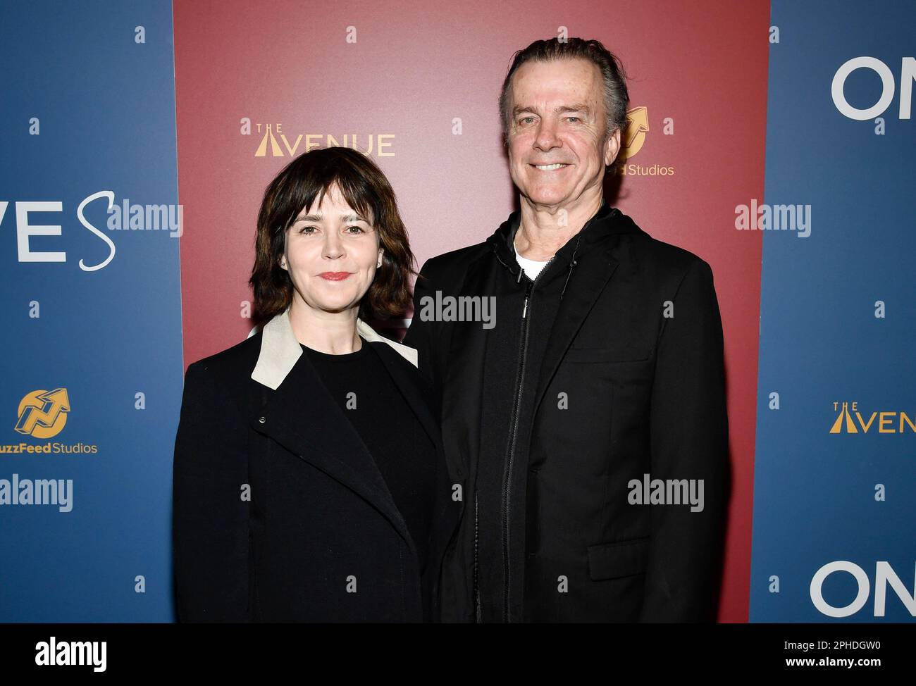 Emily Donahoe, left, and Michael O'Keefe attend the premiere of "One ...