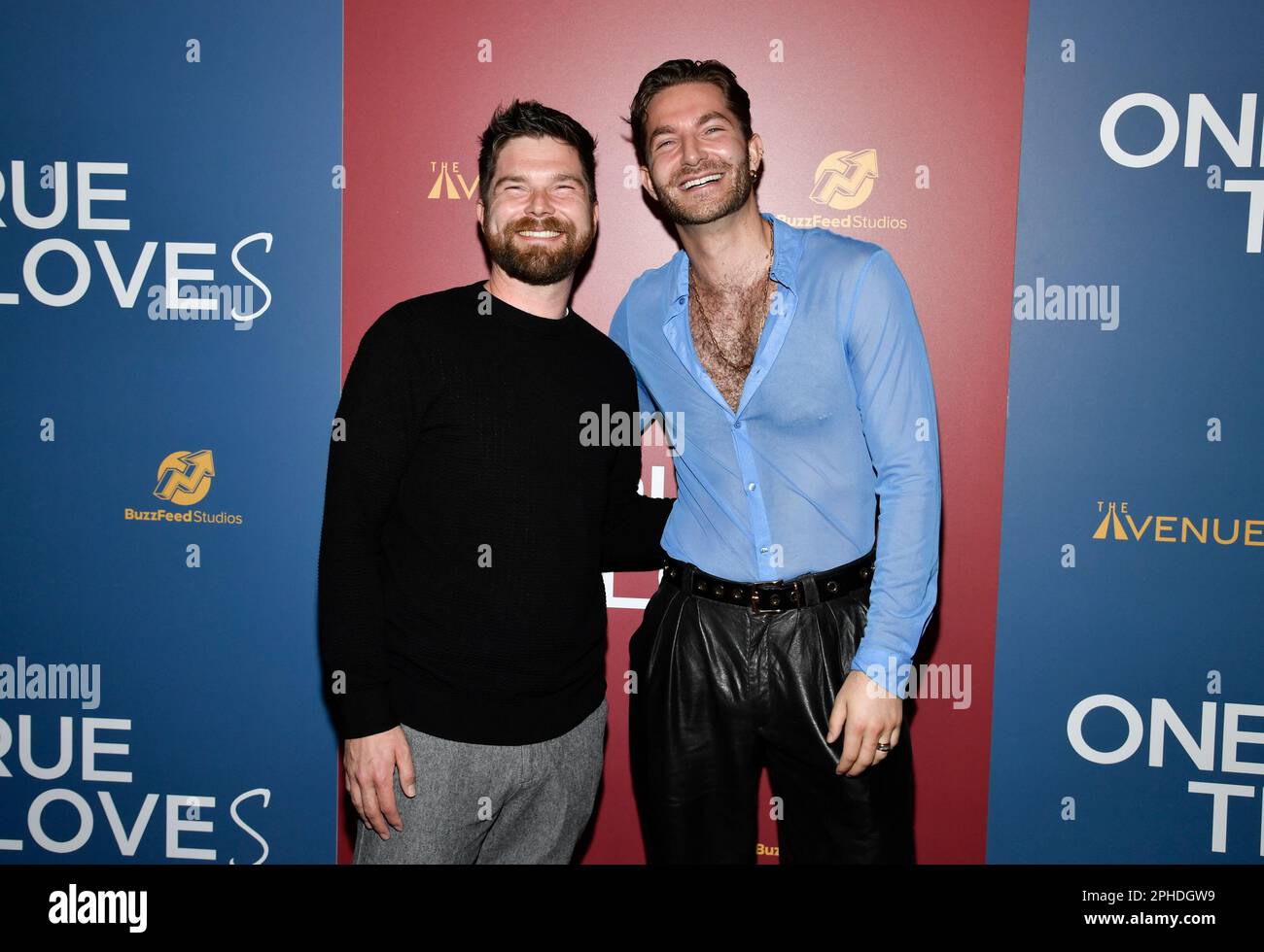 Alex Jenkins Reid, left, and Zachary Zane attend the premiere of "One ...