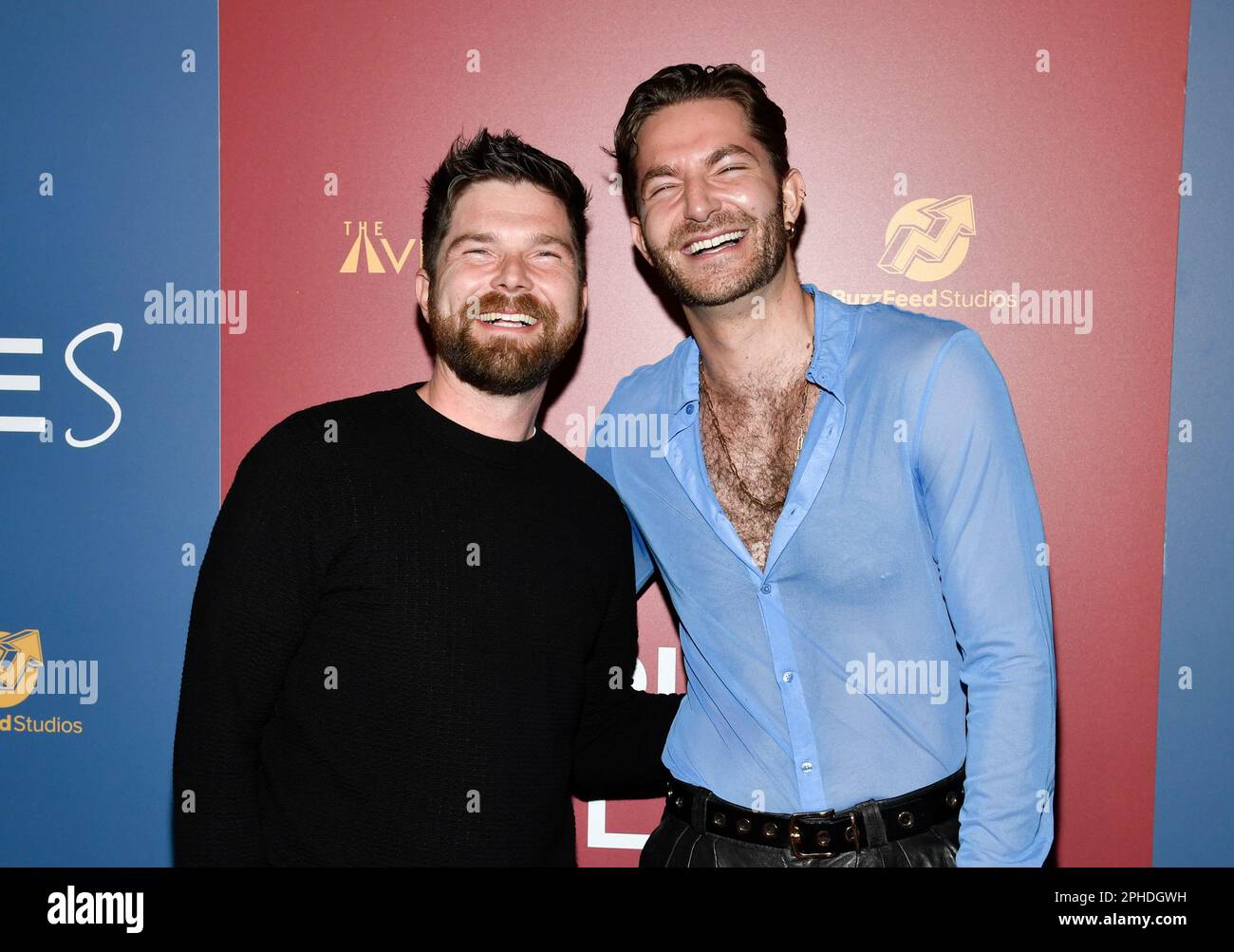 Alex Jenkins Reid, left, and Zachary Zane attend the premiere of "One ...