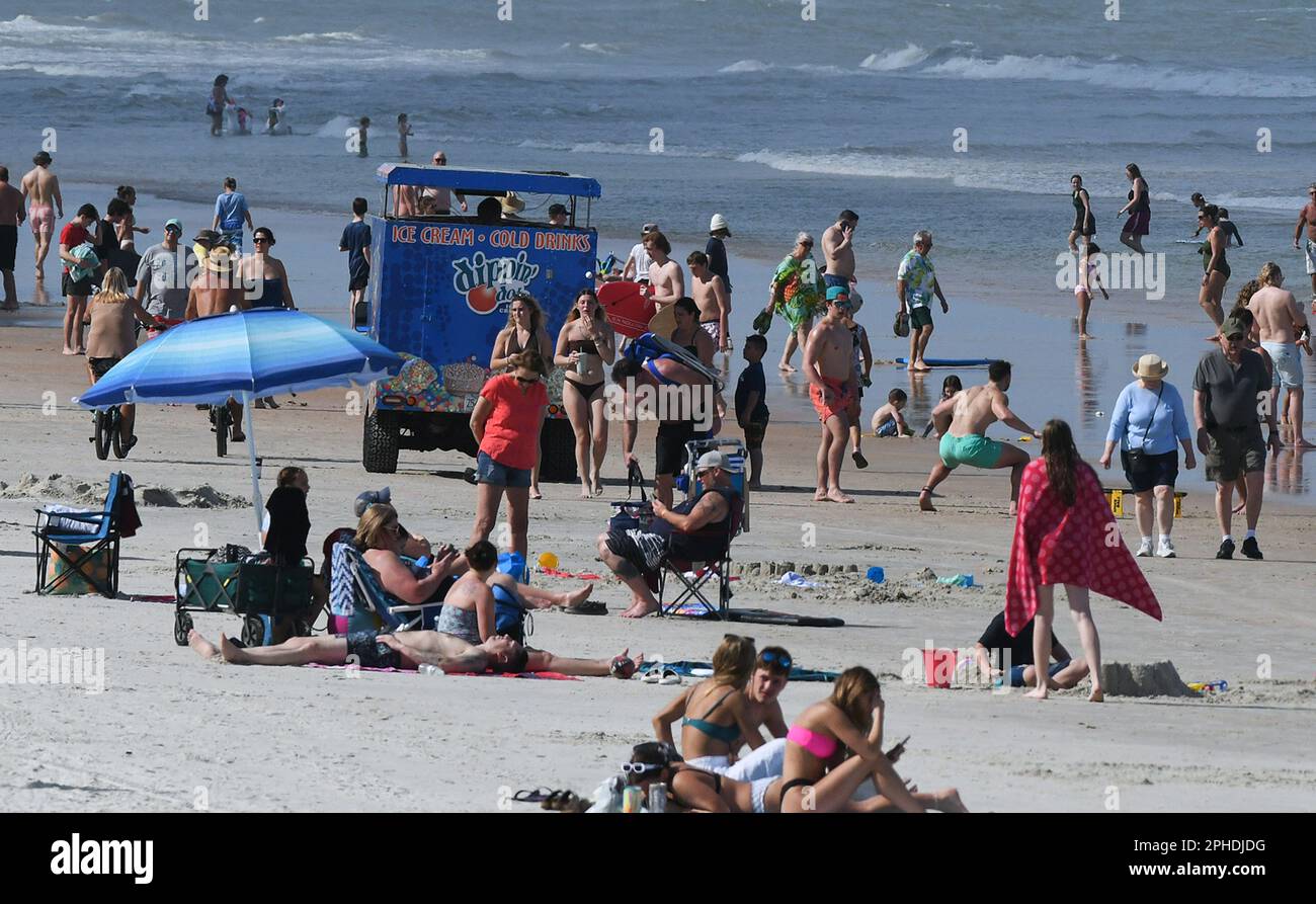 Daytona Beach, United States. 27th Mar, 2023. People enjoy above ...