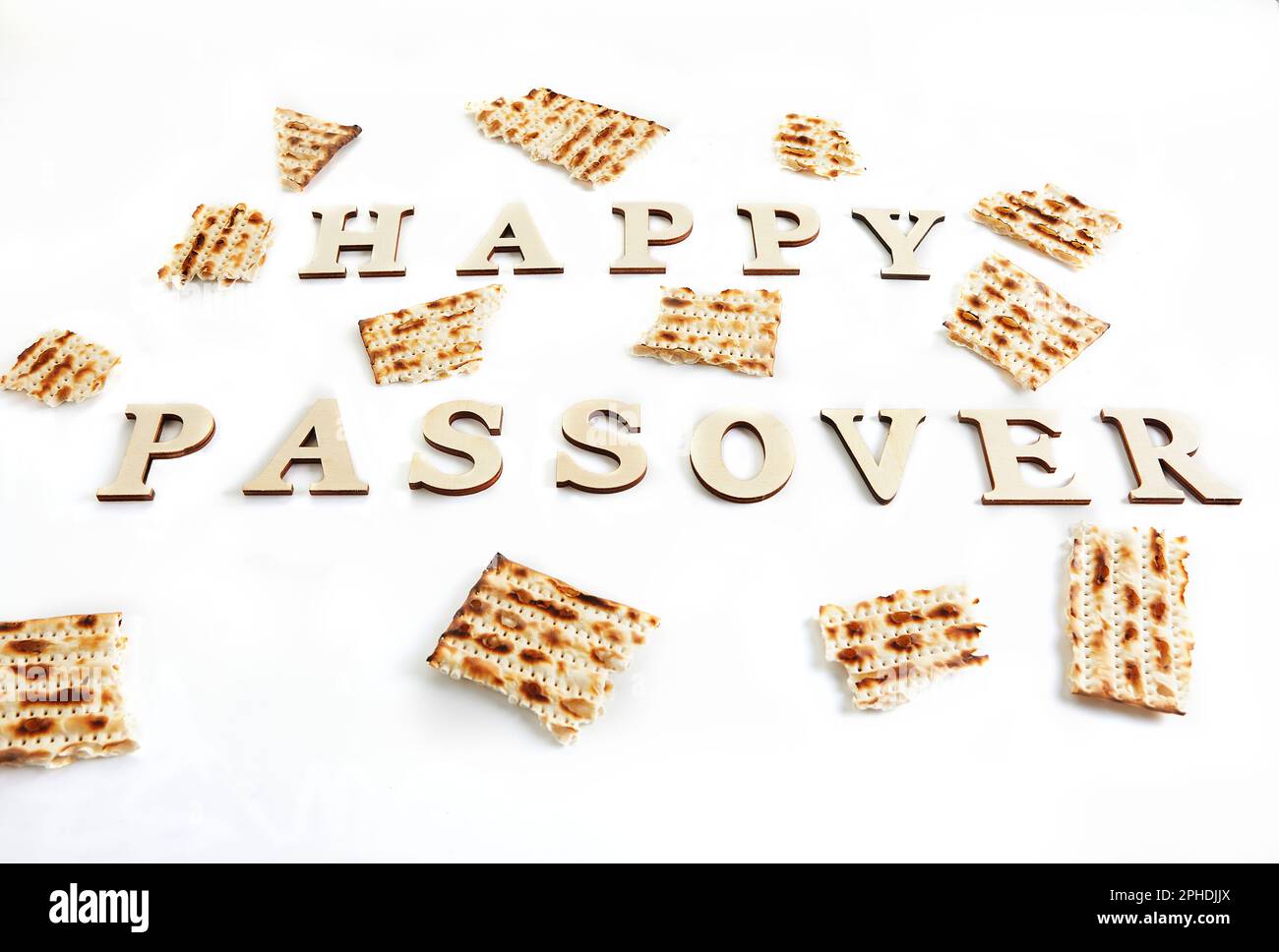 Pesach celebration concept - Jewish holiday Pesach. Square matzah ...