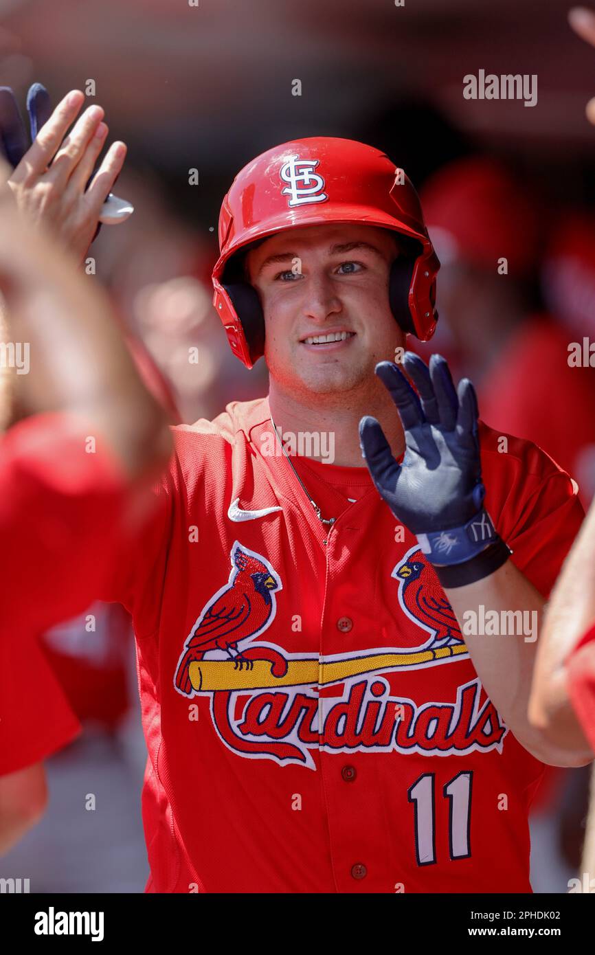 March 27, 2023; Sarasota FL USA; St. Louis Cardinals infielder Jacob ...