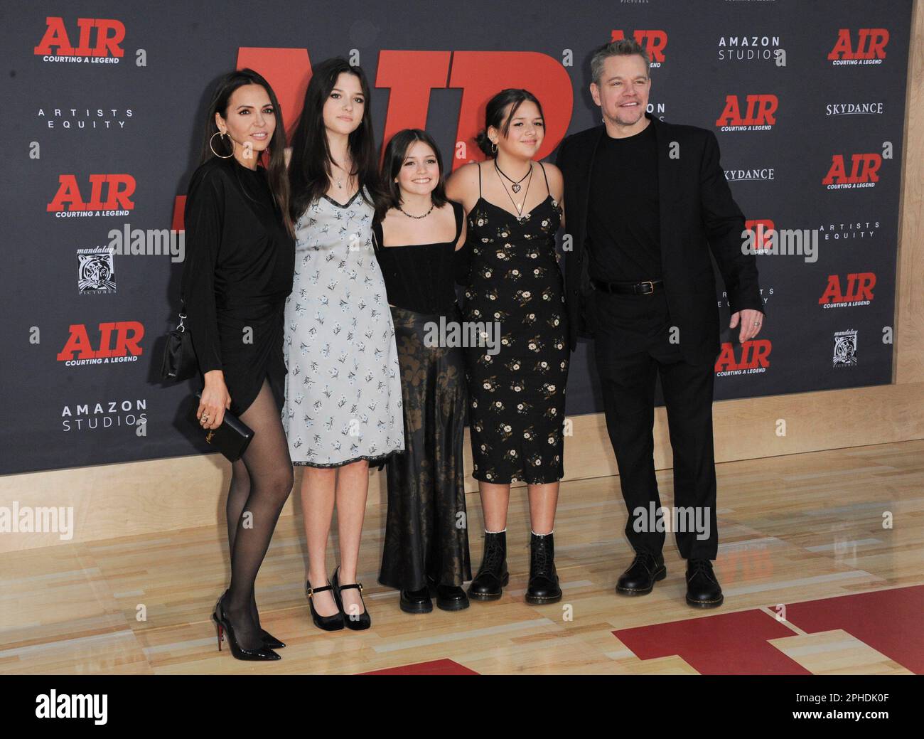 Los Angeles, CA. 27th Mar, 2023. Luciana Barroso, Matt Damon, daughters ...