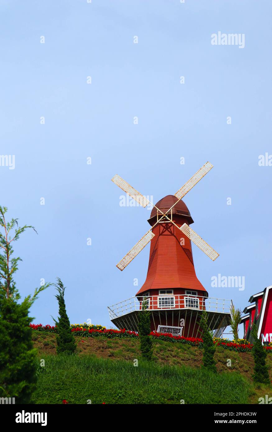 Traditional dutch windmill near the canal Stock Photo - Alamy