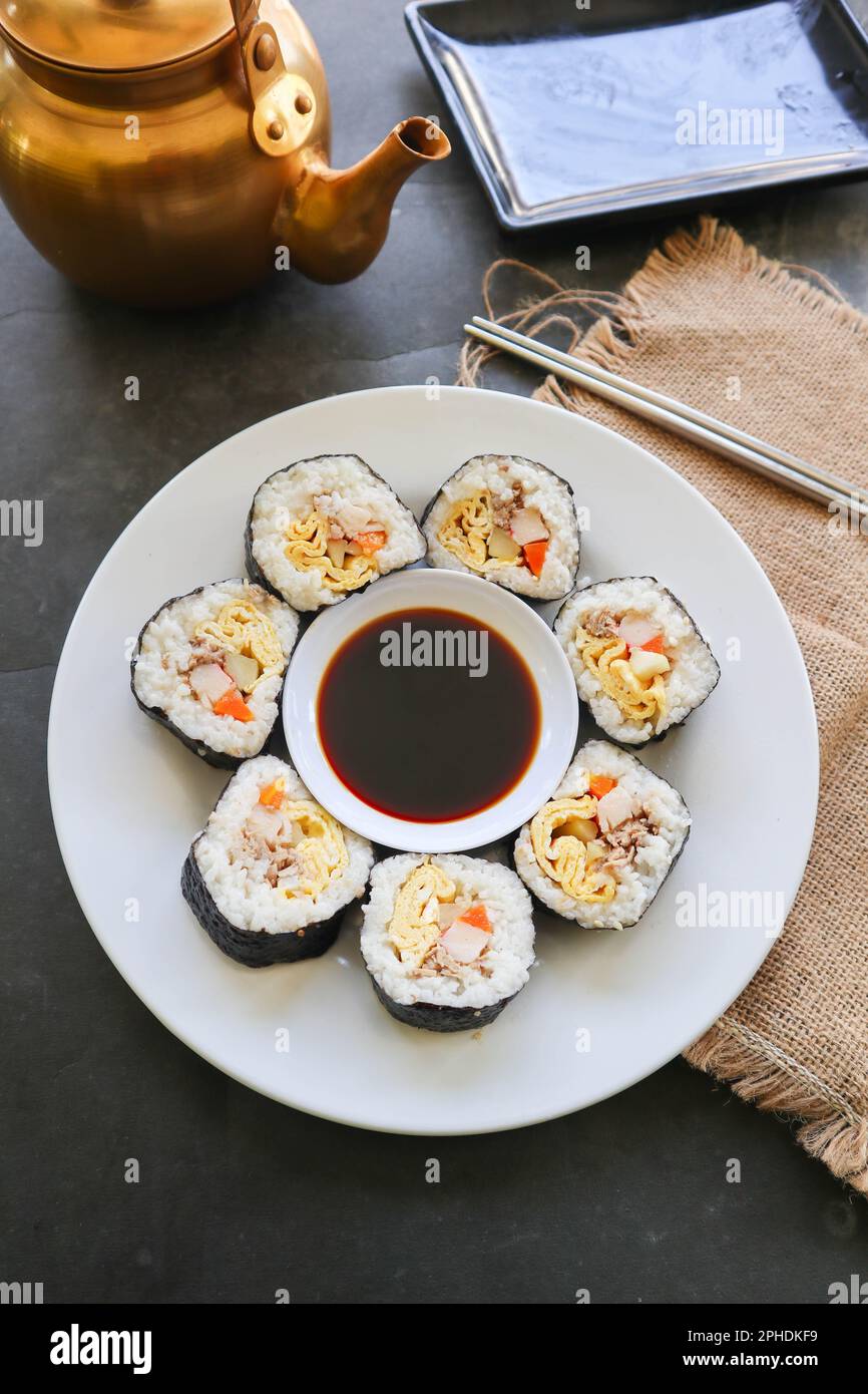 kimbap or gimbap is Korean roll Gimbap(kimbob) made from steamed white ...