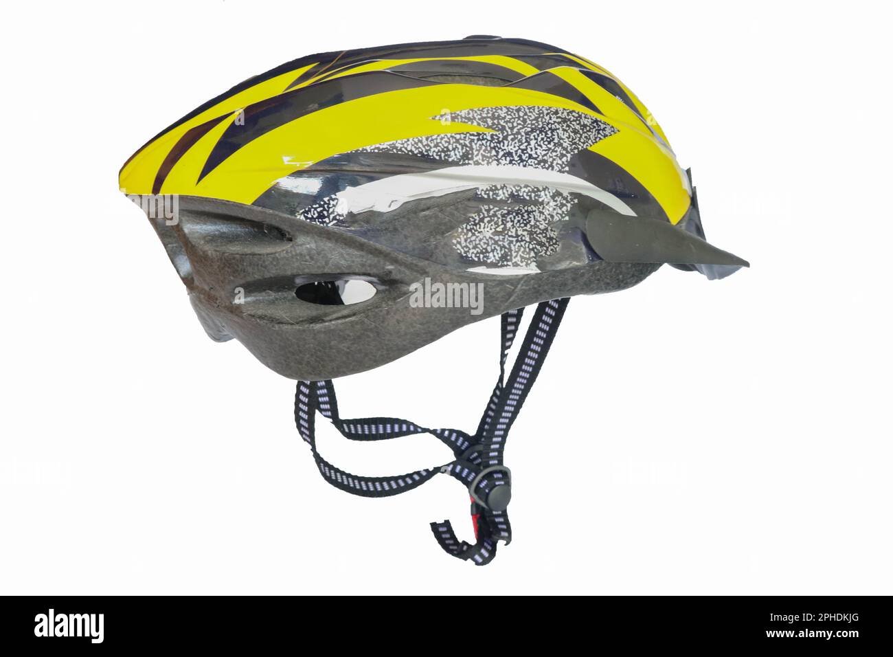 bicycle helmet. blue bicycle helmet isolated on white background ...