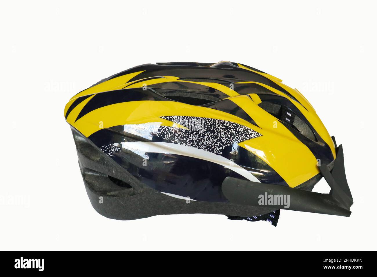 bicycle helmet. blue bicycle helmet isolated on white background ...