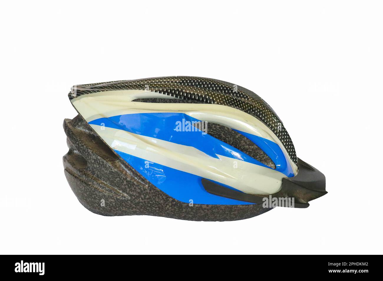 bicycle helmet. blue bicycle helmet isolated on white background ...