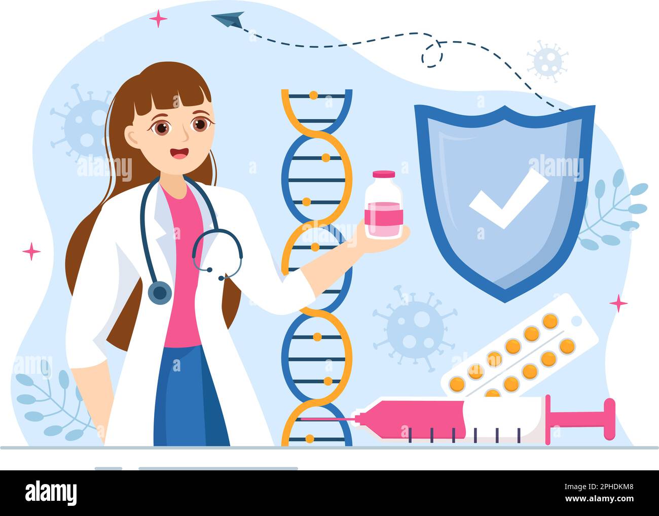 Immunology Illustration with People Immune Protection System Helping to ...