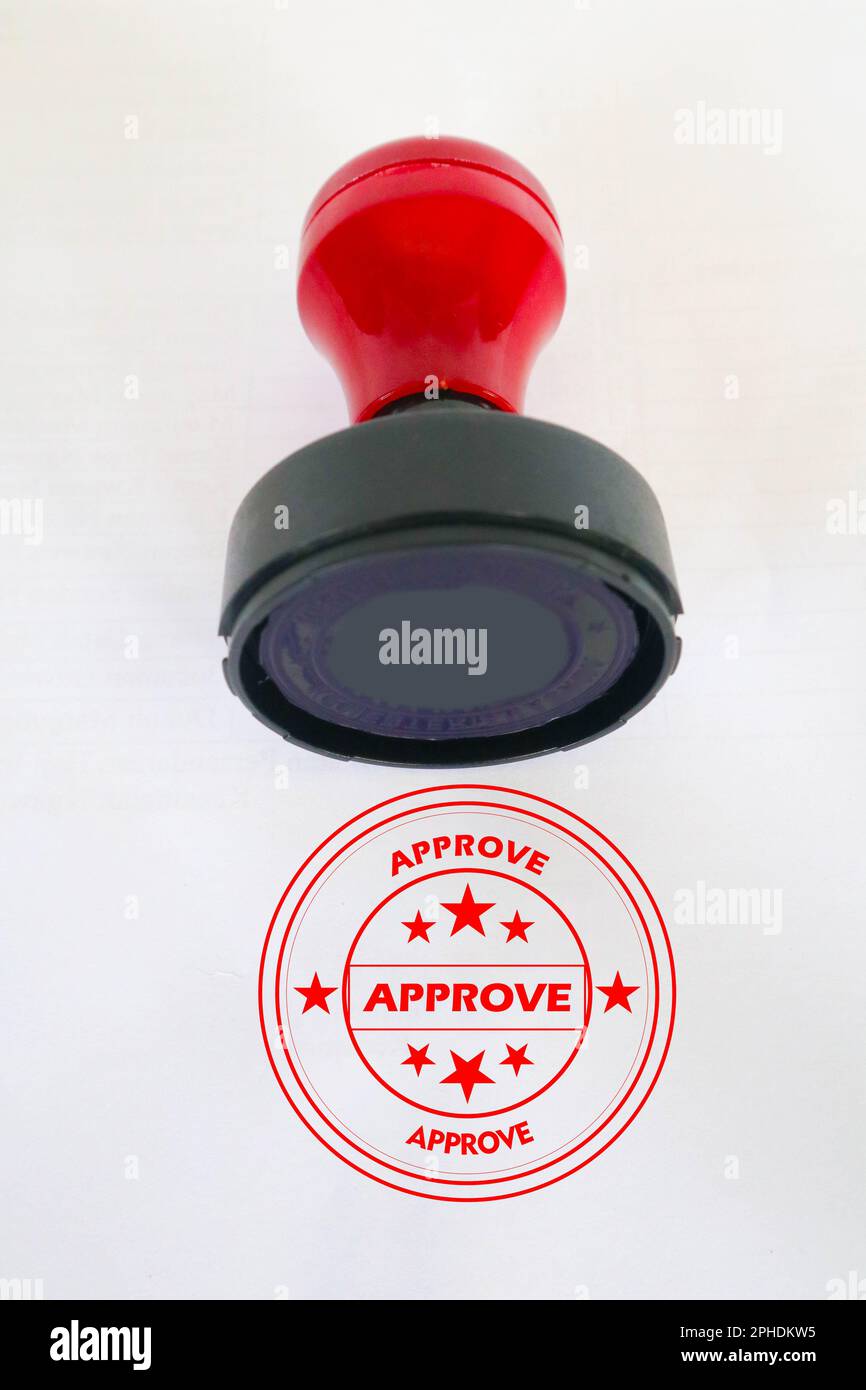 Stamp, modern Stamp, Red Handle Rubber Stamp Top View Isolated on White ...