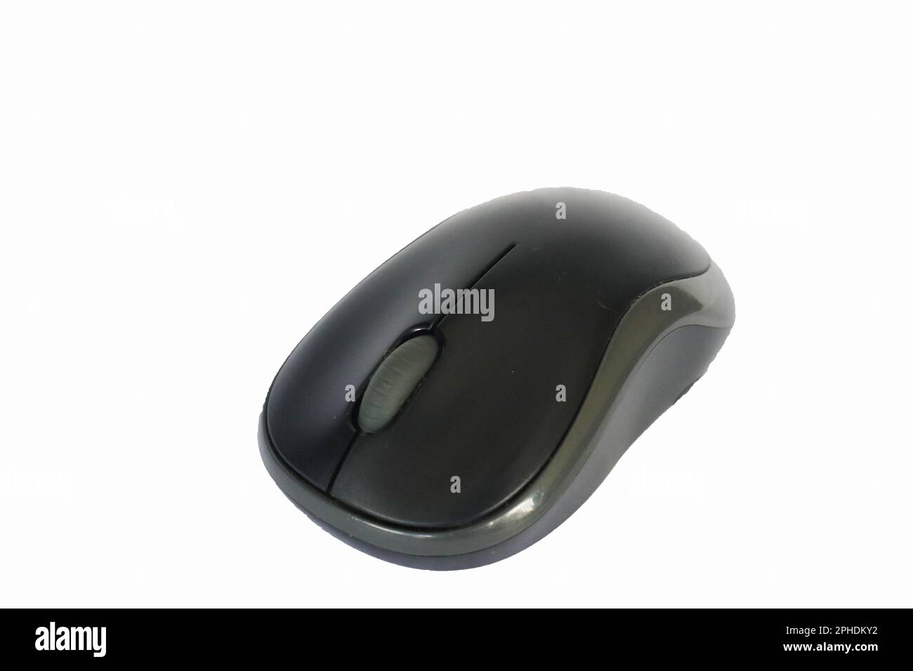 Modern black computer mouse on white background Stock Photo - Alamy