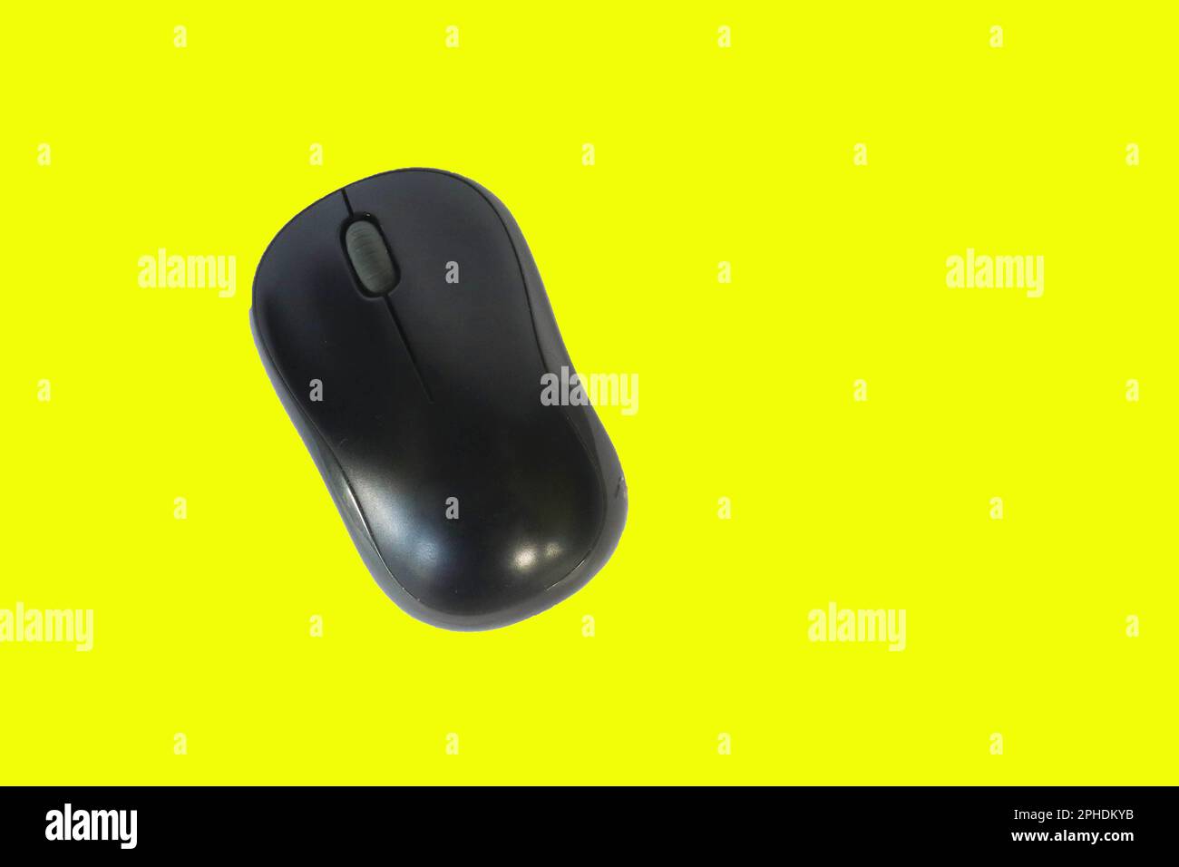Modern black computer mouse on white background Stock Photo - Alamy