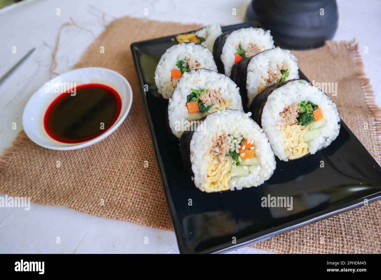 kimbap or gimbap is Korean roll Gimbap(kimbob) made from steamed white ...